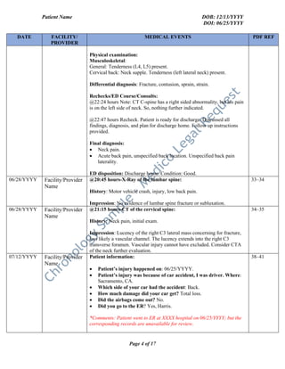 Sample Medical Chronology - Medical Chronology Services for Attorneys ...