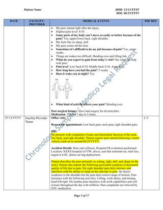 Sample Medical Chronology - Medical Chronology Services for Attorneys ...