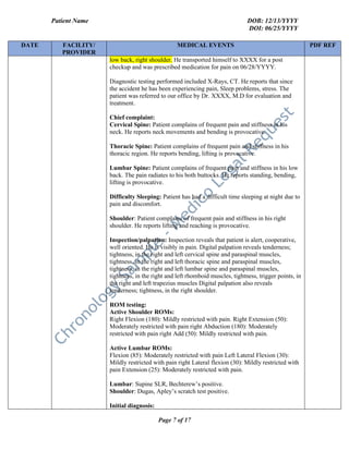 Sample Medical Chronology - Medical Chronology Services for Attorneys ...