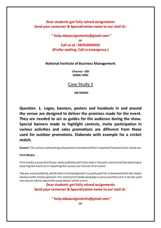 Sample nibm case study | DOCX