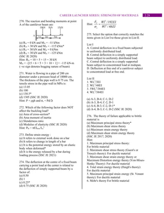 Strength of materials (Objective Questions) | PDF