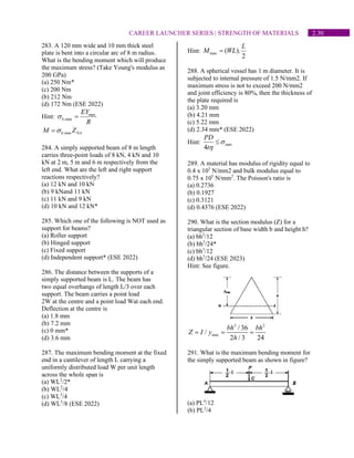 Strength of materials (Objective Questions) | PDF