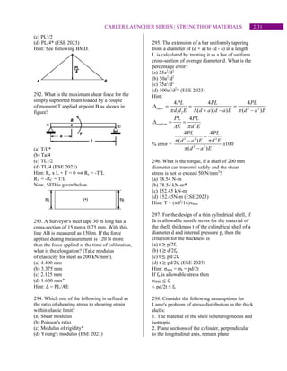 Strength of materials (Objective Questions) | PDF