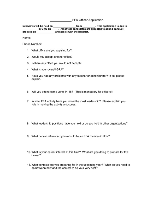 Sample officer-application | PDF