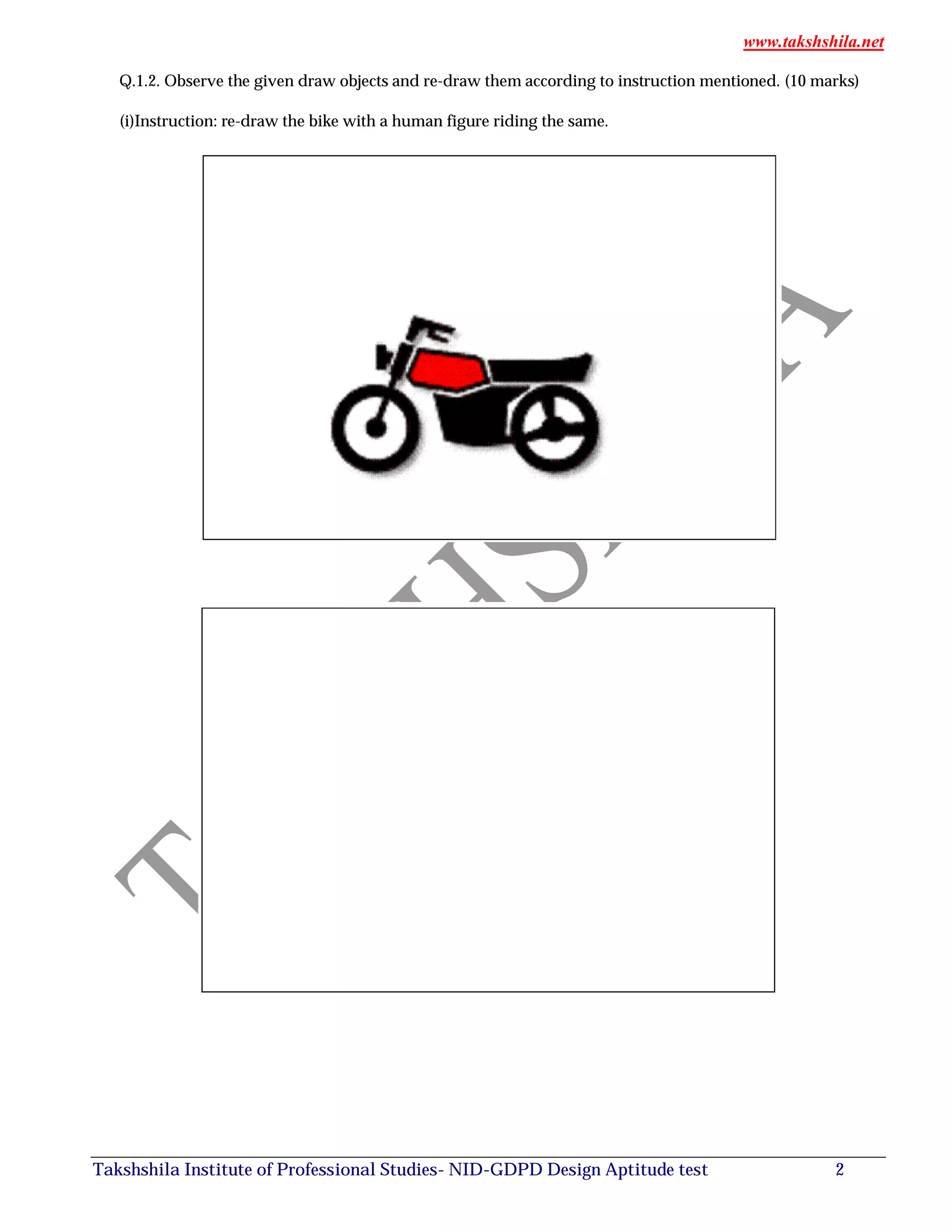 NID Entrance Sample Papers, NID Previous Year Question Paper with ...