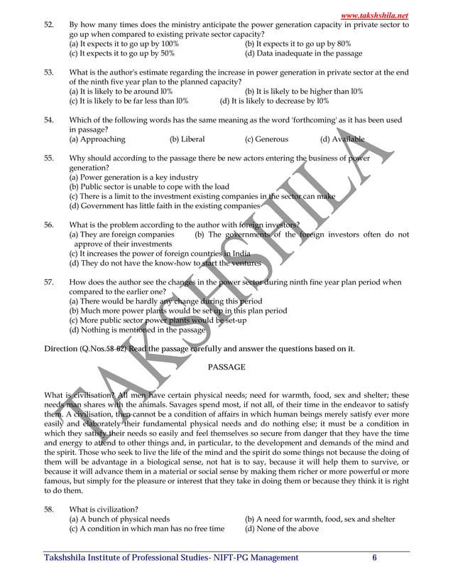 nid coaching classes in hyderabad,Sample Paper for NIFT PG Management ...