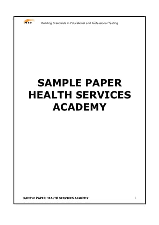 Sample paper-health-services-academy-msph-phd | PDF | Education