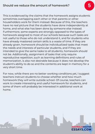 Should we reduce the amount of homework? | PDF