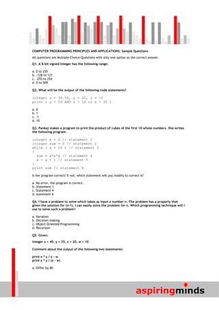 Sample questions | PDF