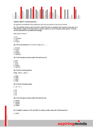 Sample questions | PDF