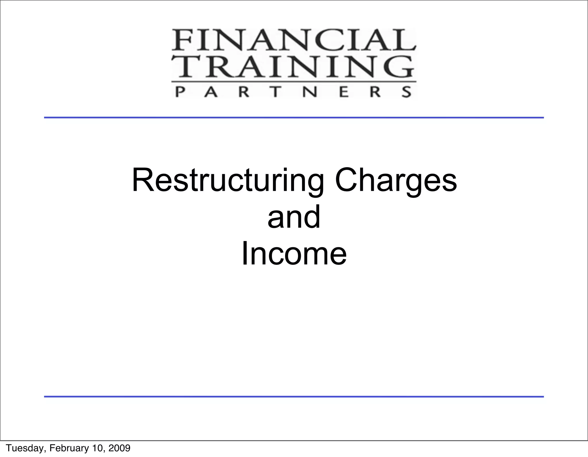 Sample Restructuring Charges And Income | KEY