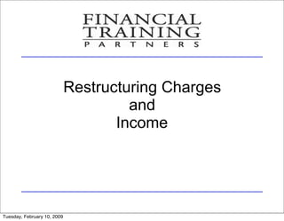 Sample Restructuring Charges And Income | KEY