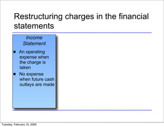 Sample Restructuring Charges And Income | KEY