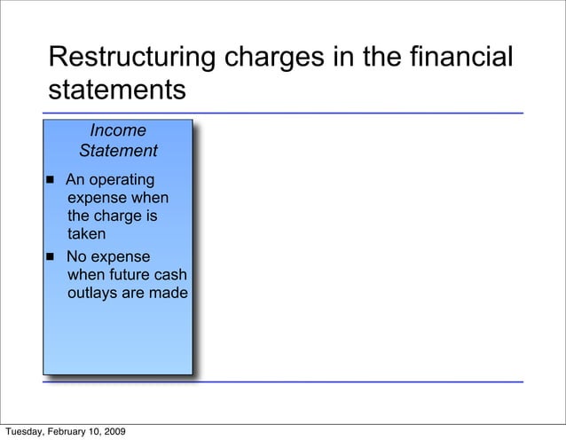 Sample Restructuring Charges And Income | PPT