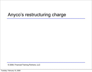 Sample Restructuring Charges And Income | KEY