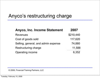 Sample Restructuring Charges And Income | KEY