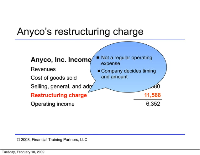 Sample Restructuring Charges And Income | PPT