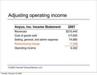 Sample Restructuring Charges And Income | KEY