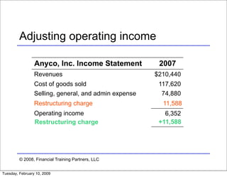 Sample Restructuring Charges And Income | KEY