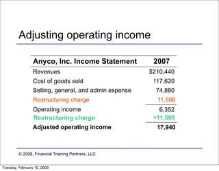 Sample Restructuring Charges And Income | KEY
