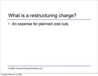 Sample Restructuring Charges And Income | KEY