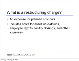 Sample Restructuring Charges And Income | KEY