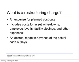 Sample Restructuring Charges And Income | KEY