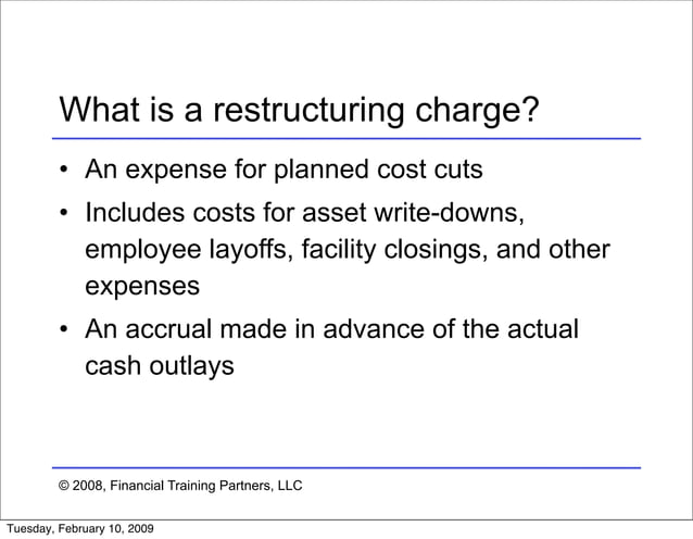 Sample Restructuring Charges And Income | PPT