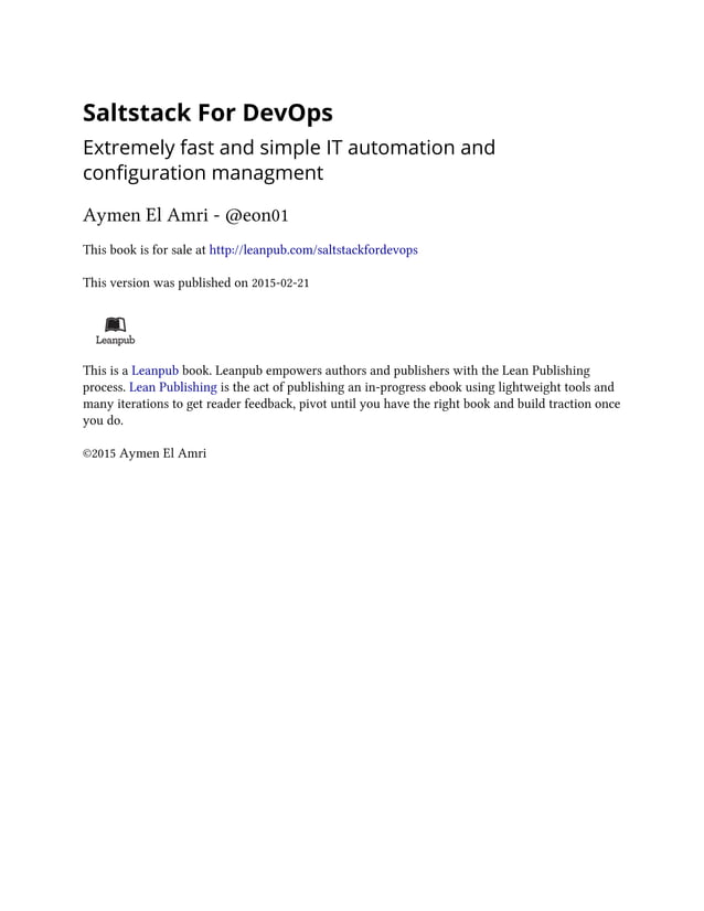 SaltStack For DevOps, Free Sample | PDF