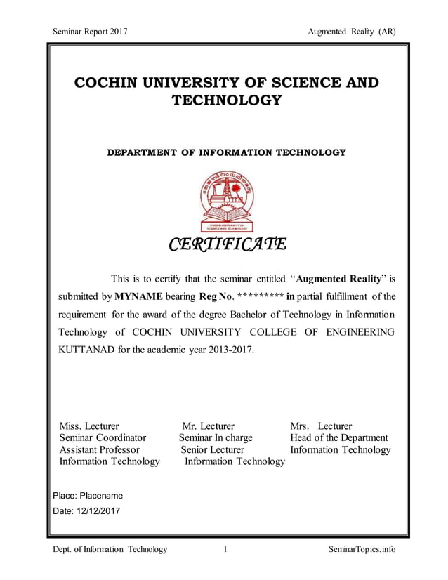 Sample seminar report