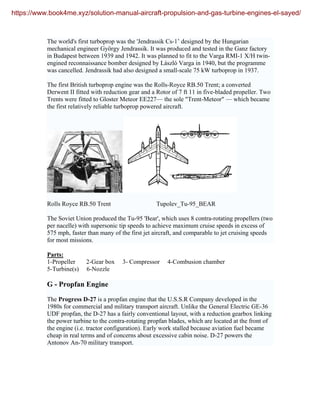 Solution Manual Aircraft Propulsion and Gas Turbine Engines by Ahmed El ...