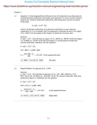 Solution Manual for Engineering Heat Transfer 3rd Edition William Janna ...