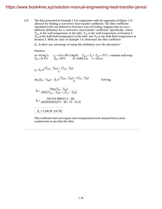Solution Manual for Engineering Heat Transfer 3rd Edition William Janna ...