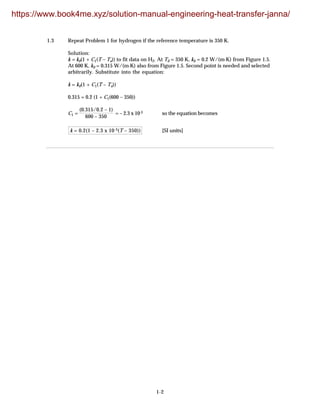 Solution Manual for Engineering Heat Transfer 3rd Edition William Janna ...