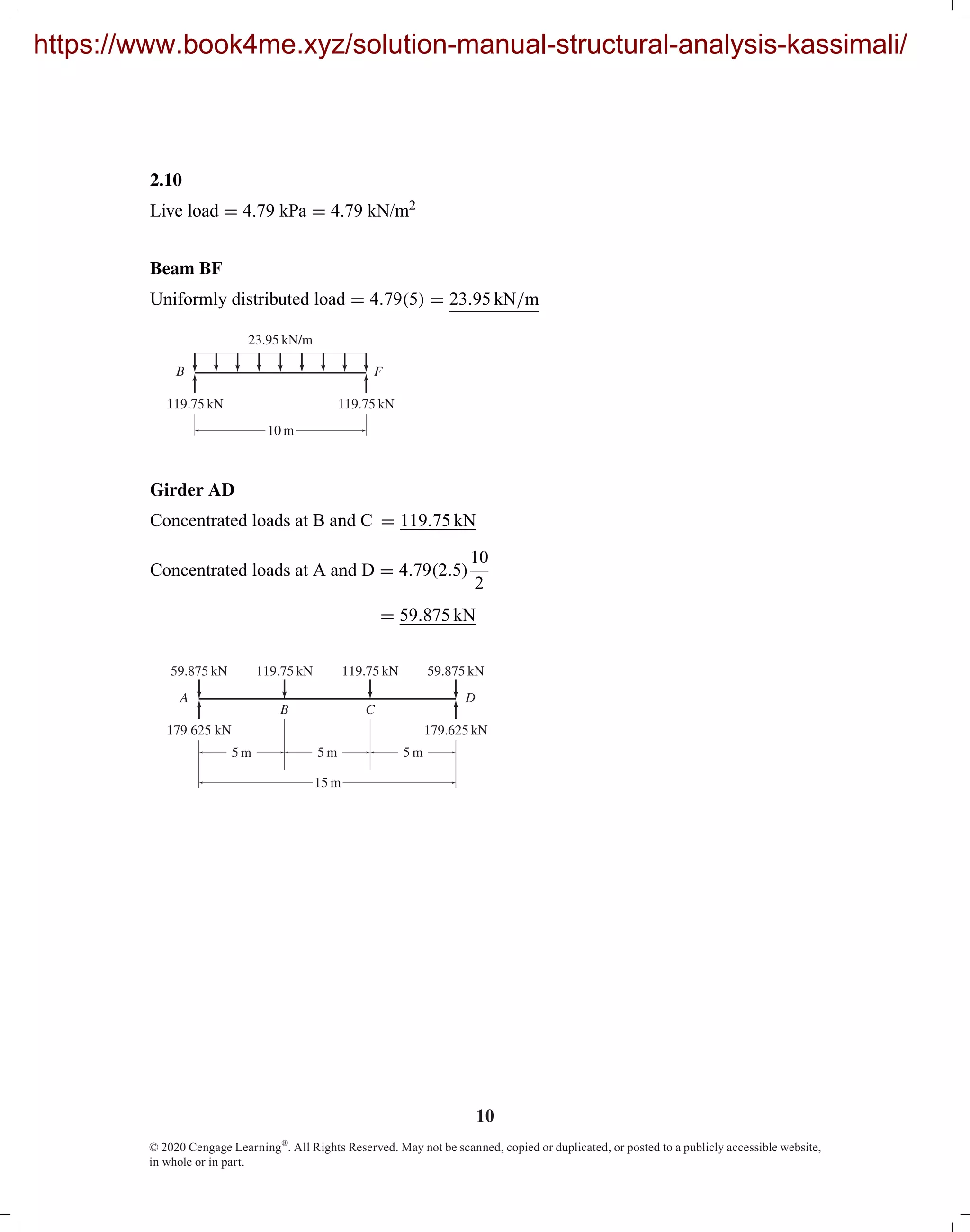 Solution Manual for Structural Analysis 6th SI by Aslam Kassimali | PDF