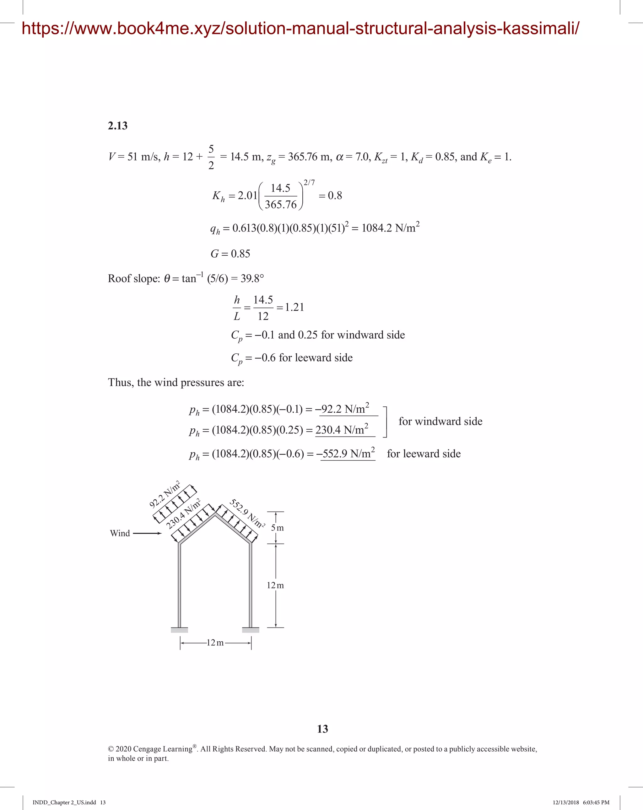 Solution Manual for Structural Analysis 6th SI by Aslam Kassimali | PDF