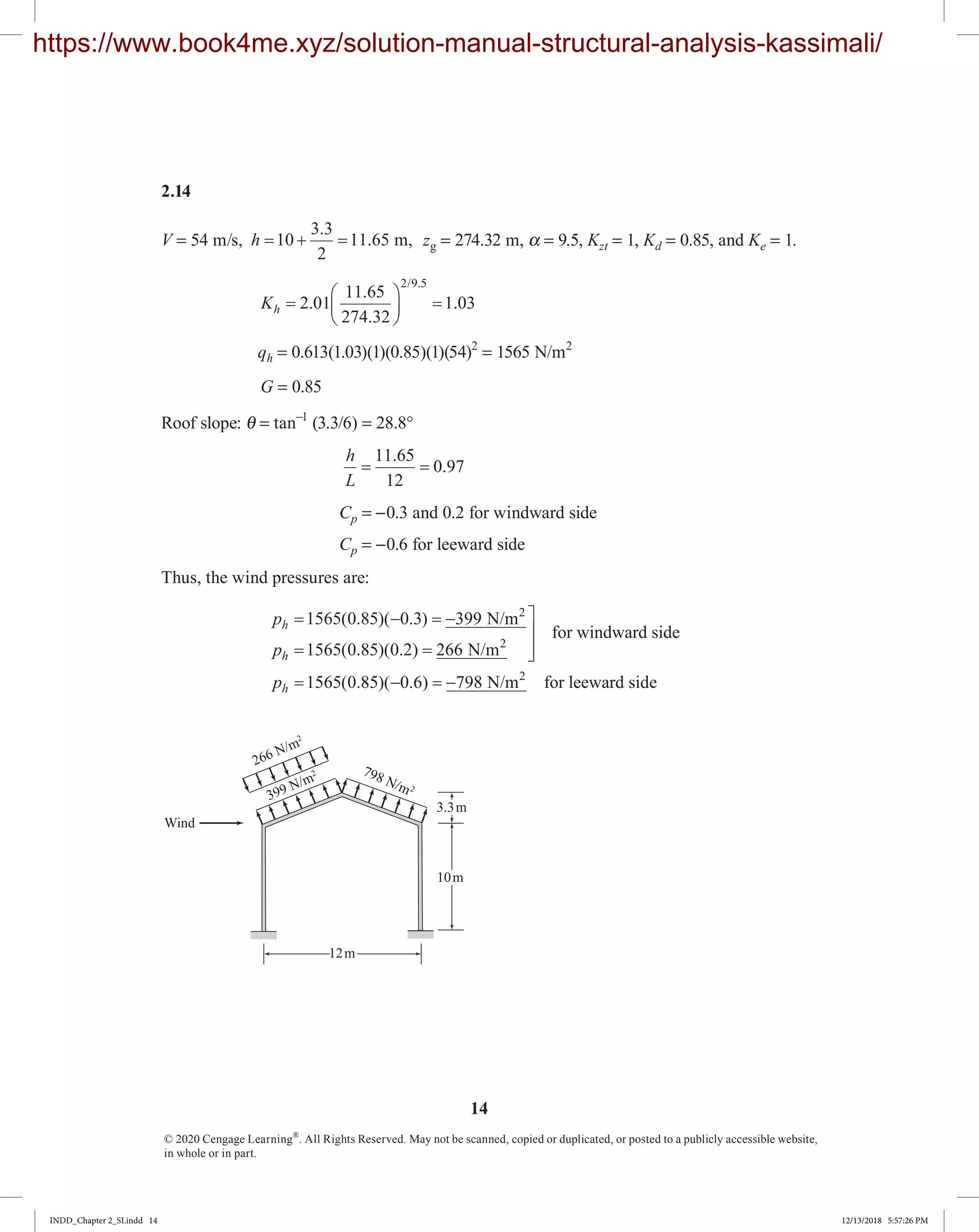 Solution Manual for Structural Analysis 6th SI by Aslam Kassimali | PDF