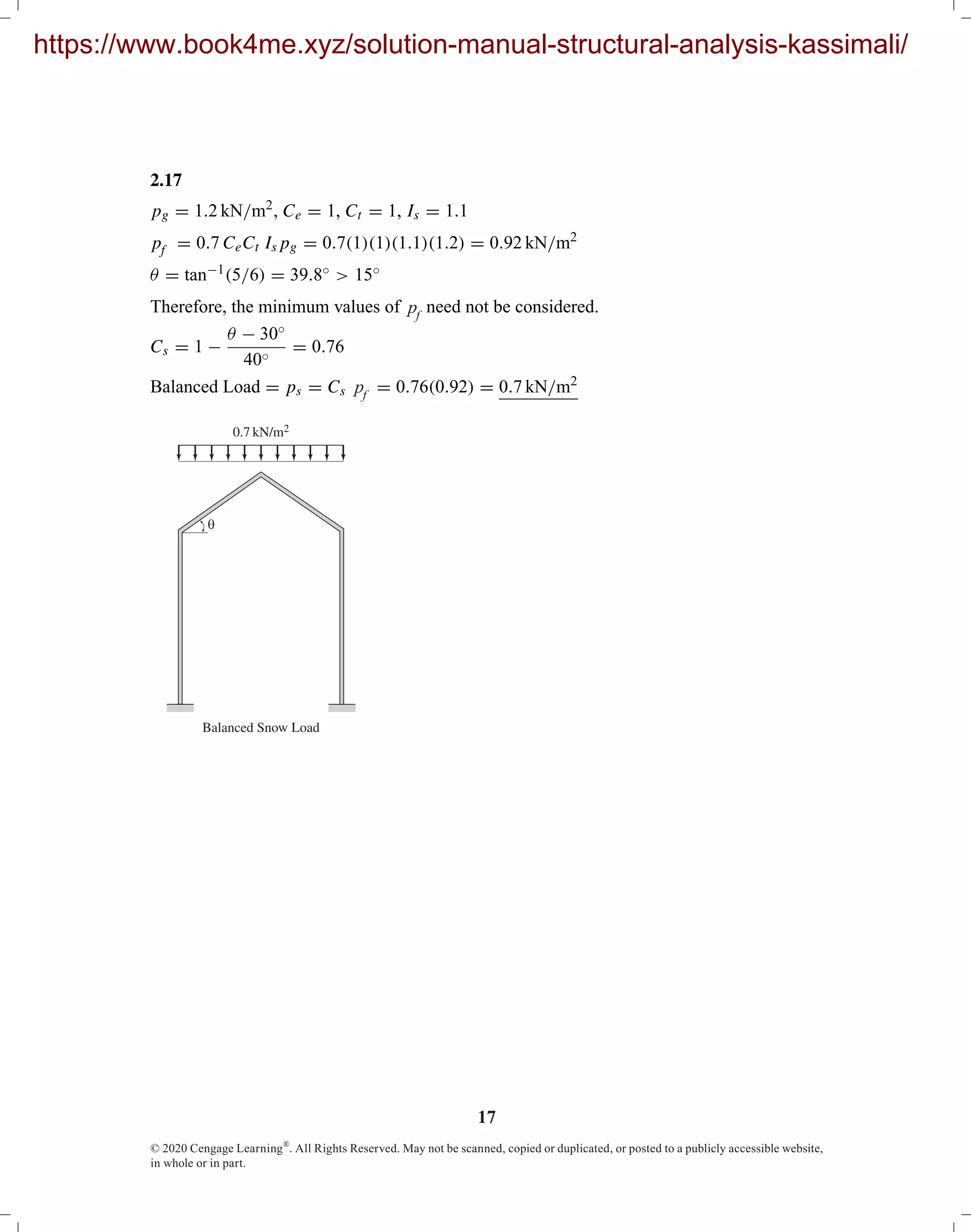 Solution Manual for Structural Analysis 6th SI by Aslam Kassimali | PDF