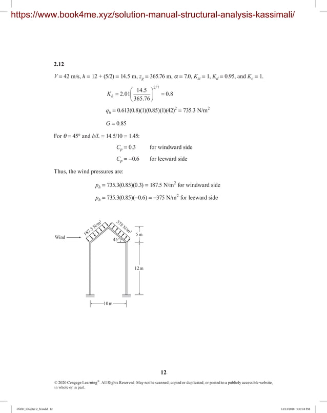 Solution Manual for Structural Analysis 6th SI by Aslam Kassimali | PDF