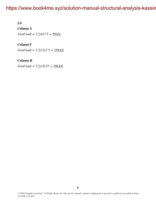 Solution Manual for Structural Analysis 6th SI by Aslam Kassimali | PDF