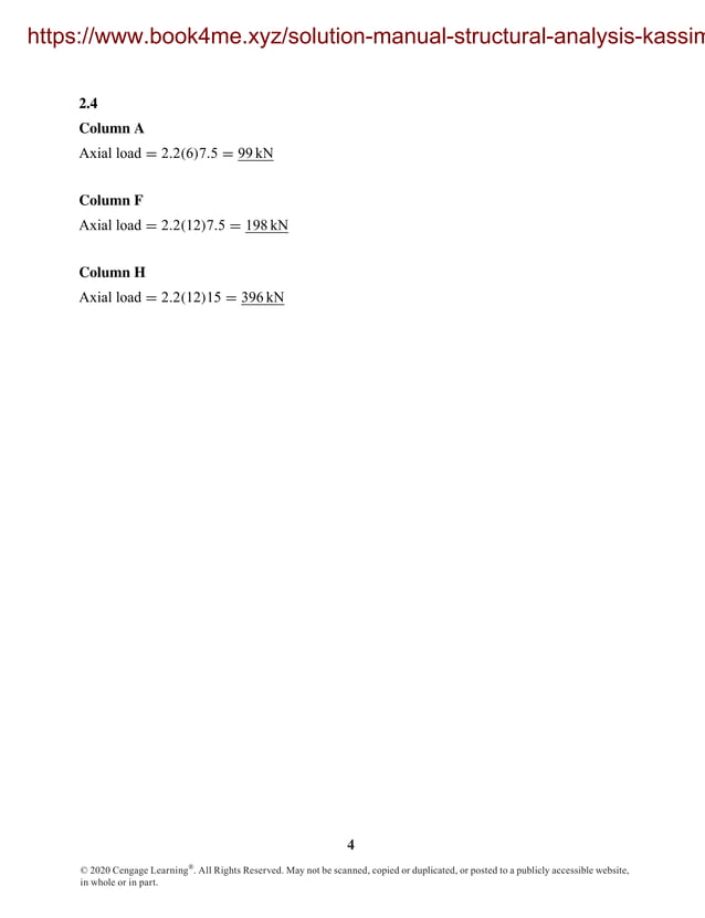 Solution Manual for Structural Analysis 6th SI by Aslam Kassimali | PDF