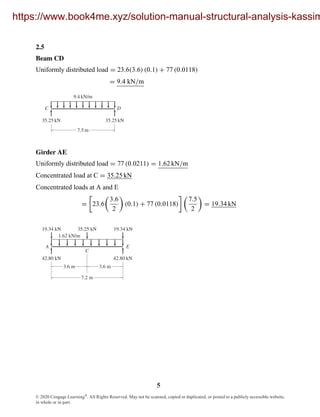 Solution Manual for Structural Analysis 6th SI by Aslam Kassimali | PDF