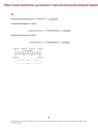 Solution Manual for Structural Analysis 6th SI by Aslam Kassimali | PDF