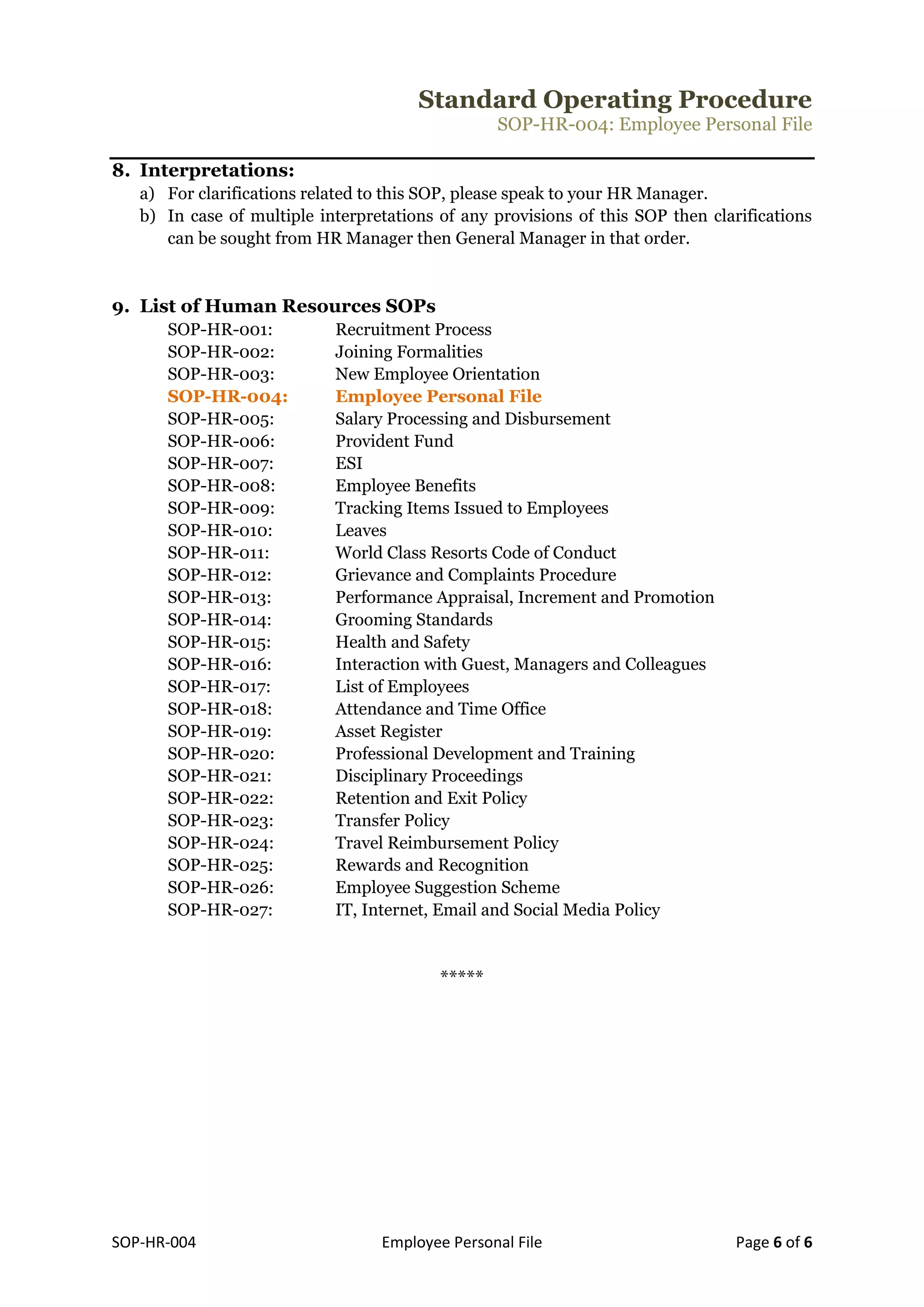 Sample standard-operating-procedure-sop | PDF