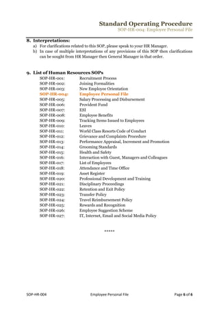 Sample standard-operating-procedure-sop | PDF