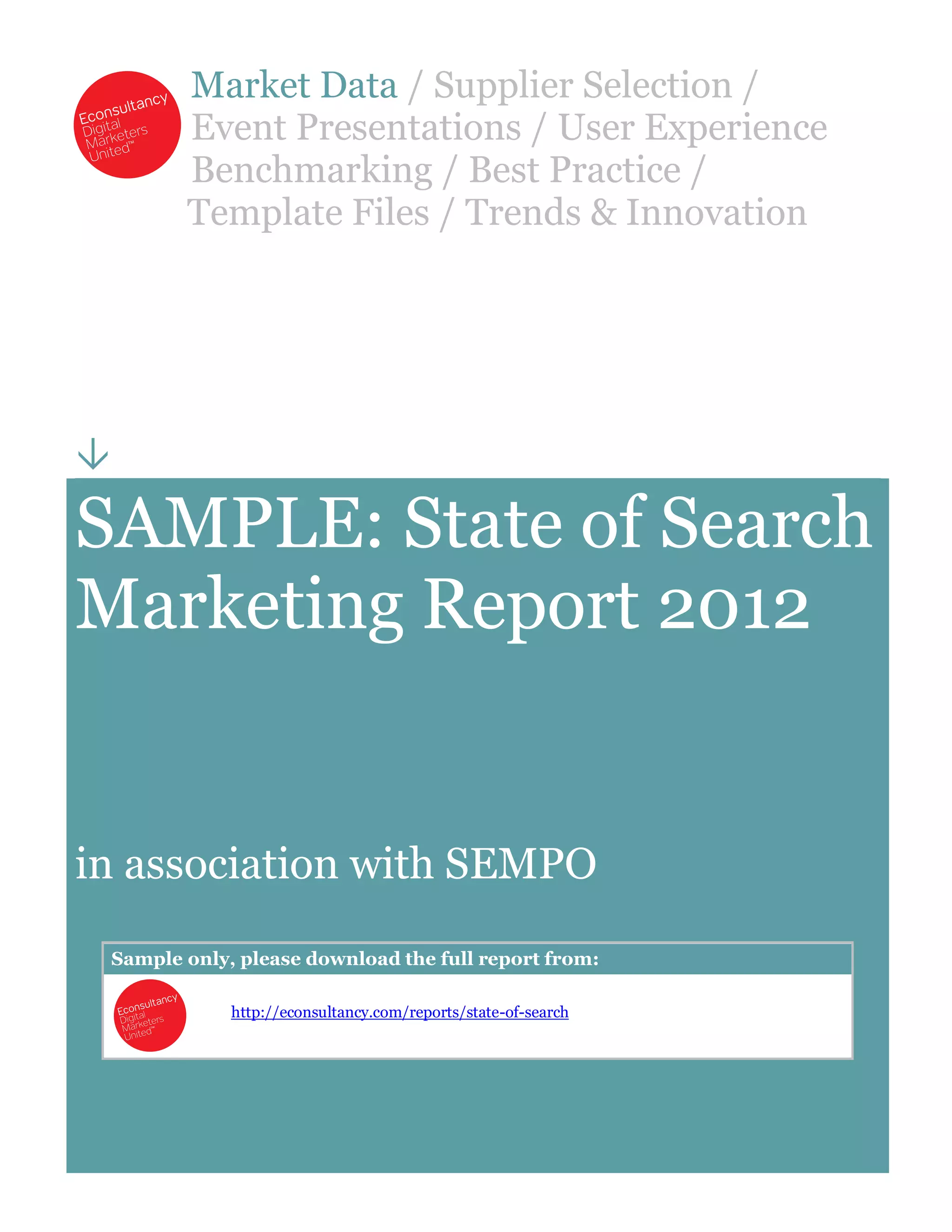 Sample SEMPO State of Search Marketing Report 2012 | PDF