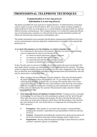 Sample telesales-skills | PDF