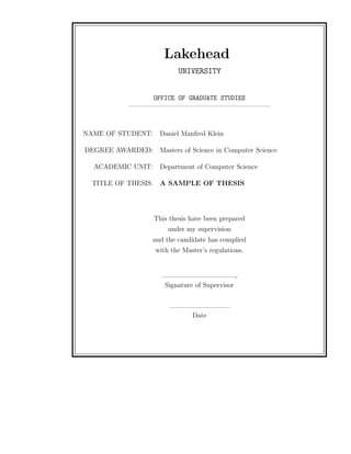 Sample thesis | PDF