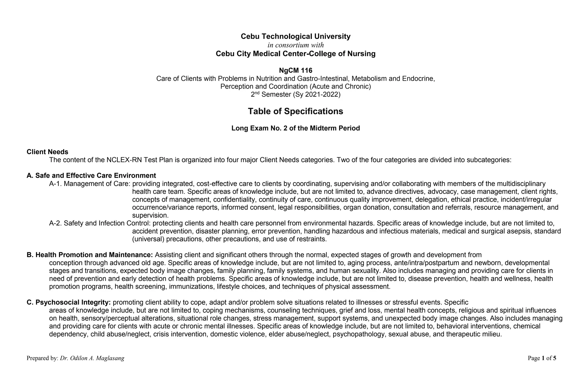 Sample-TOS-with-formula for evaluation and accreditation purposes | PPT