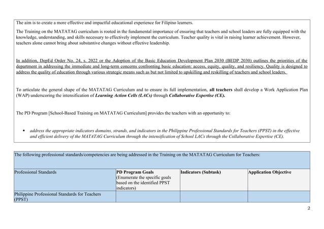 Sample-WAP-for-Teachers SDO San CARLOS City | DOCX